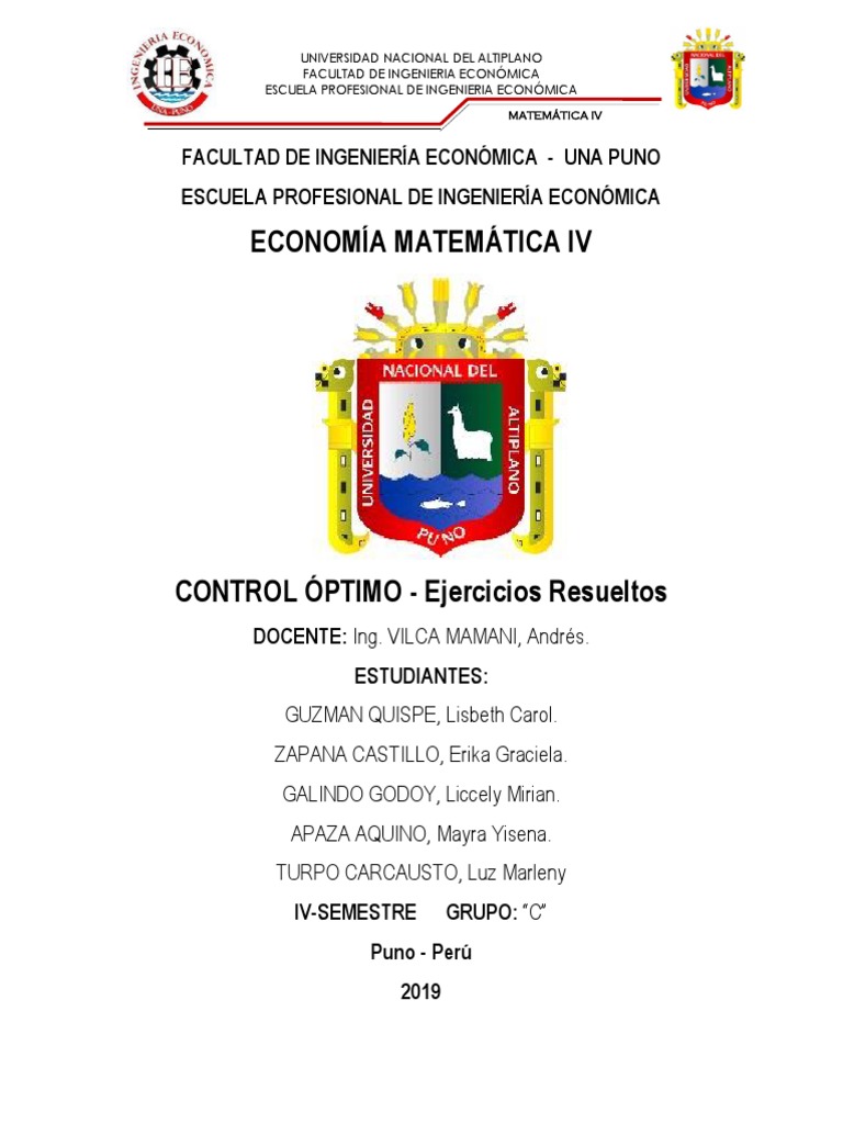 Control Optimo | PDF | Ecuaciones | Ingeniería