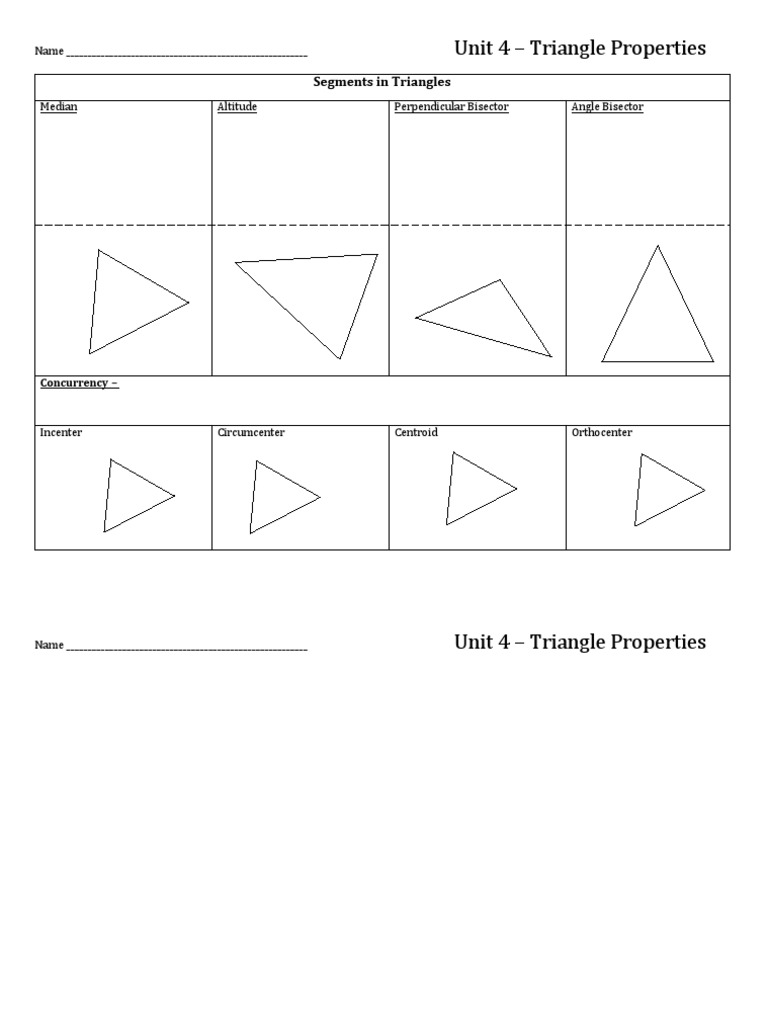 Triangle Properties Graphic Organizer | PDF | Triangle | Elementary ...