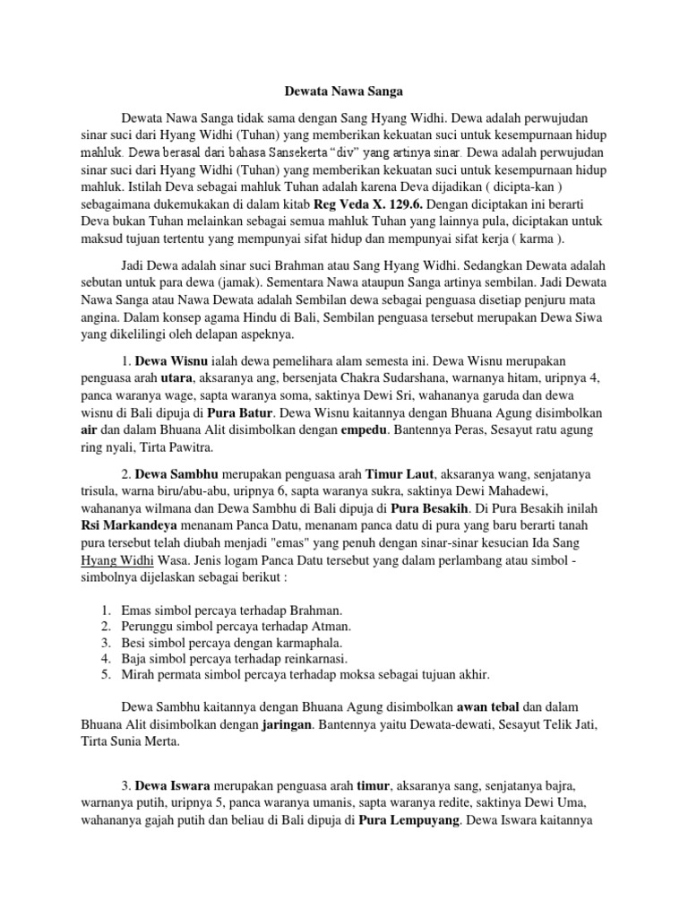 TGS Agama Dewata Nawa Sanga - XII | PDF | Agama & Spiritualitas