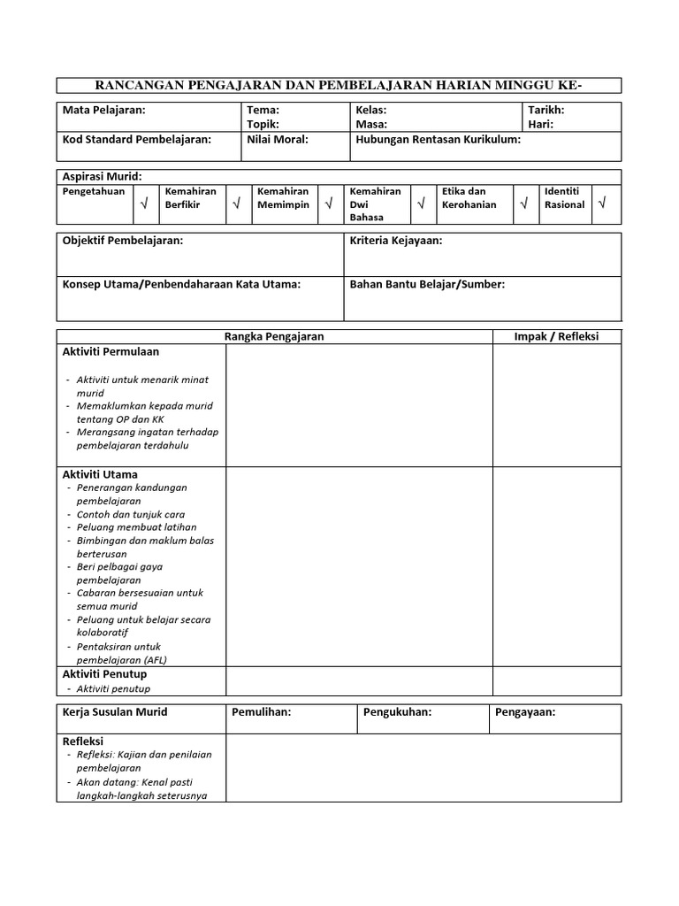 Templet RPH TS25 | PDF
