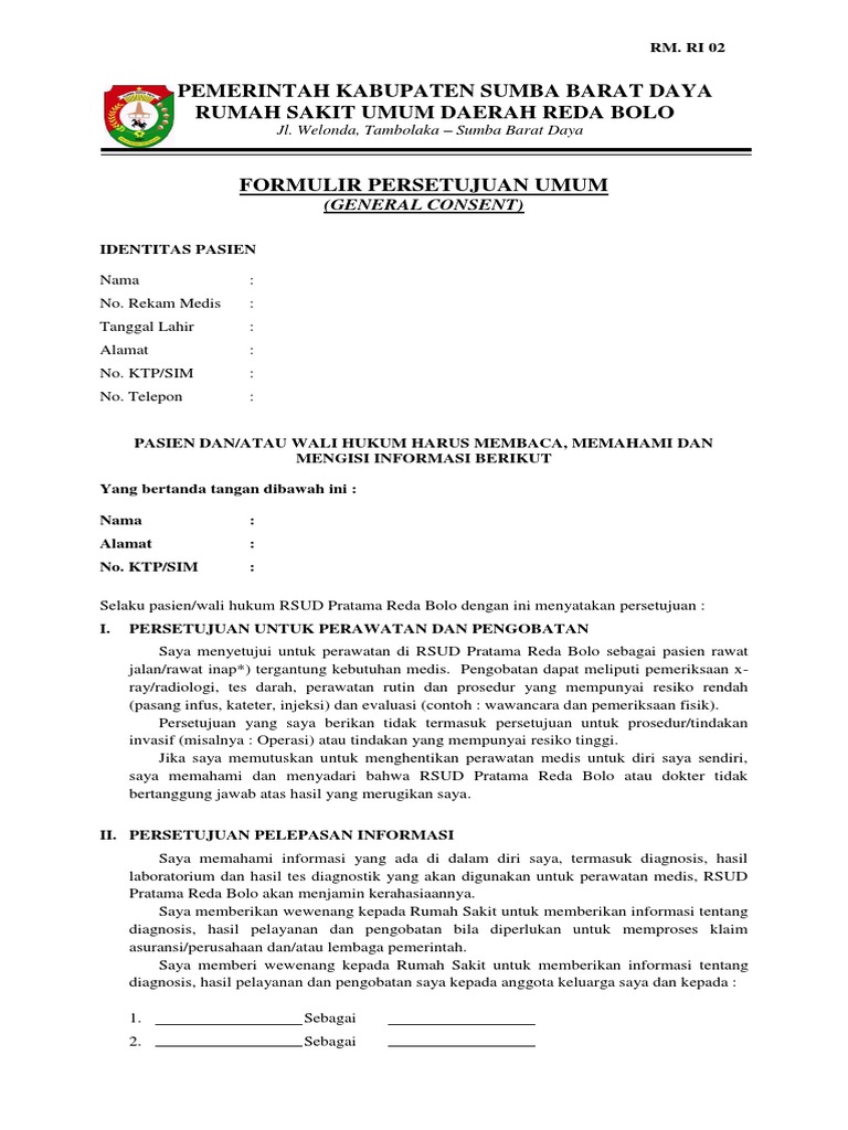 Persetujuan Umum (General Consent) | PDF