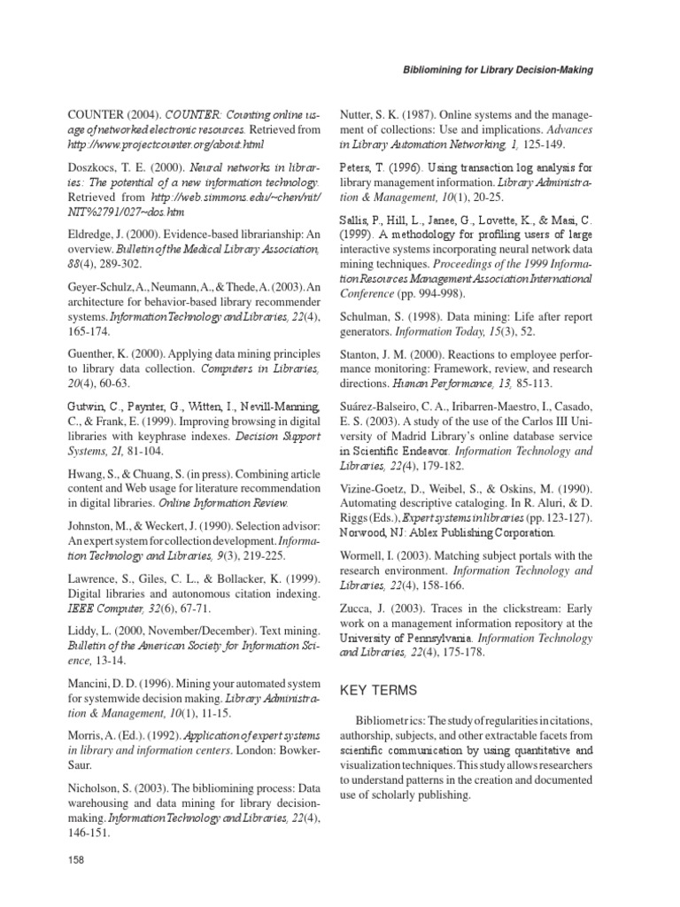Bibliomining For Library Decision-Making: Key Terms | PDF | Digital ...