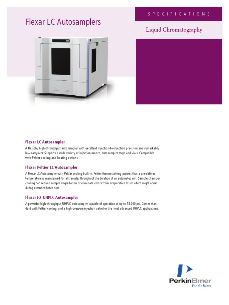 Spek HPLC Flexar LC Autosamplers | PDF | High Performance Liquid ...