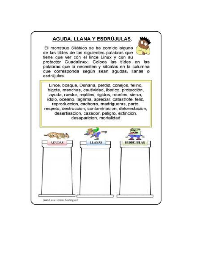 Palabras Agudas Graves Esdrujulas | PDF