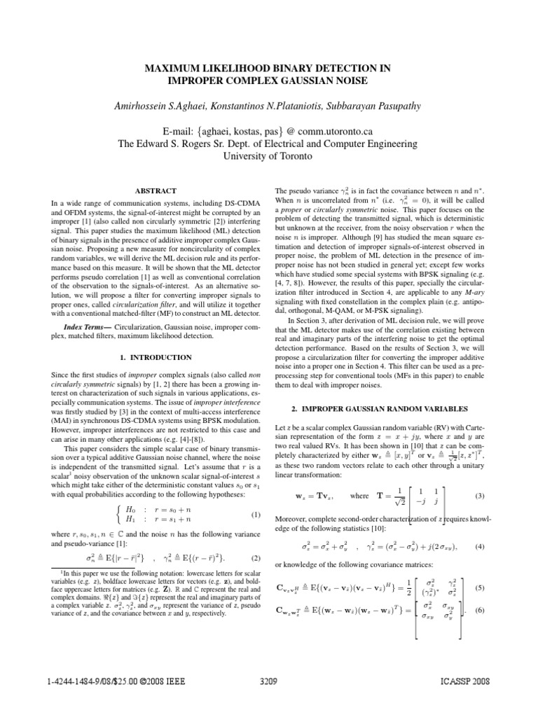 Amirhossein S.Aghaei, Konstantinos N.Plataniotis, Subbarayan Pasupathy ...