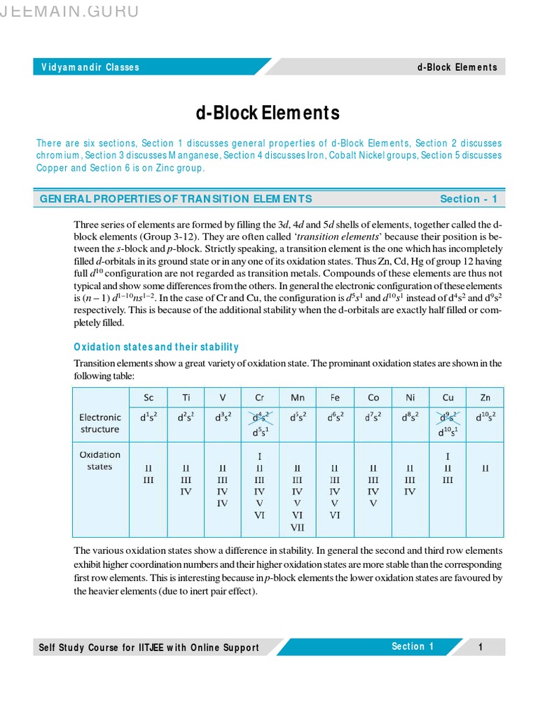 D Block | PDF | Silver | Chromium