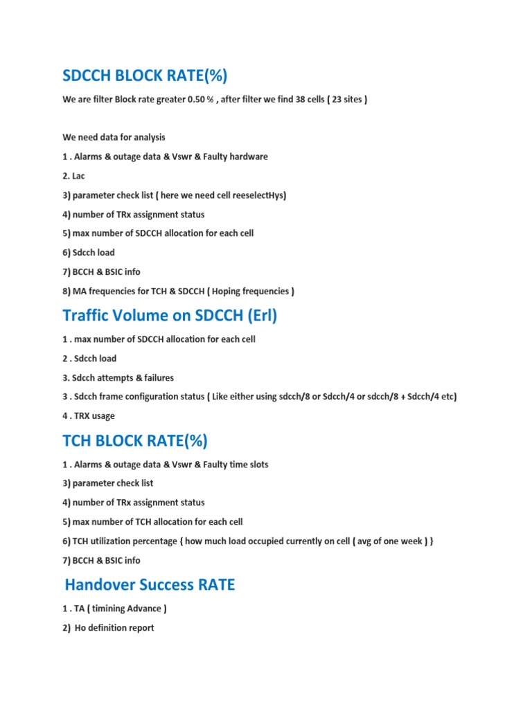 SDCCH Block Rate (%) | PDF | Telecommunications Engineering | Computer Engineering