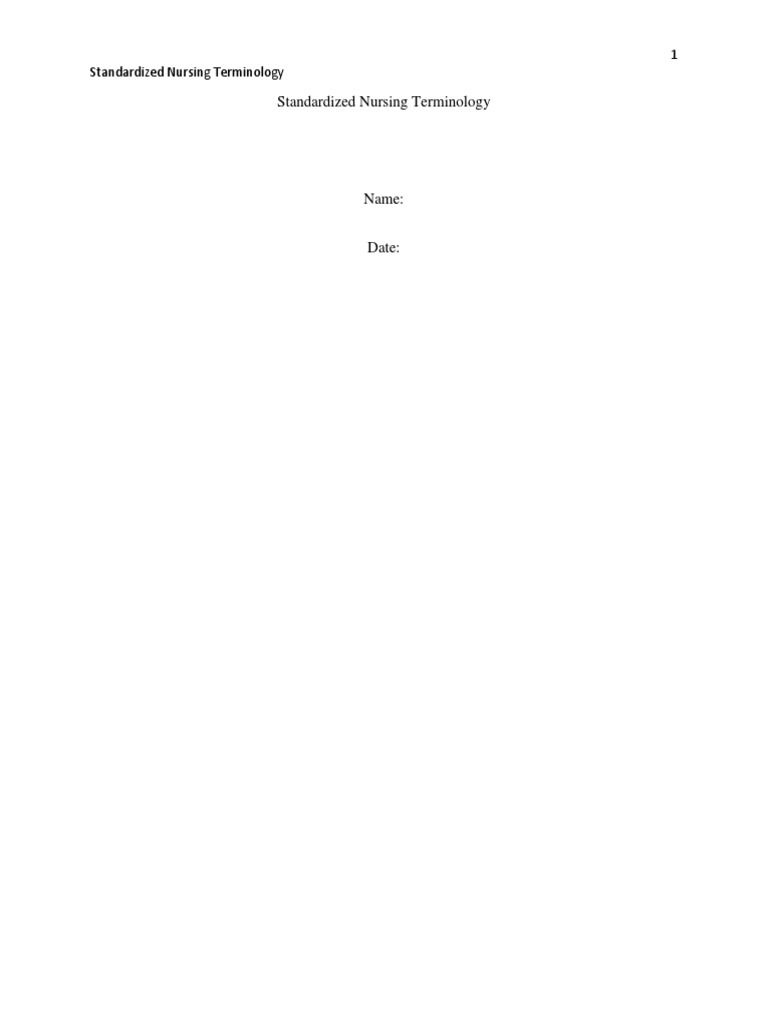 Standardized Nursing Terminology | PDF | Nursing | Health Informatics