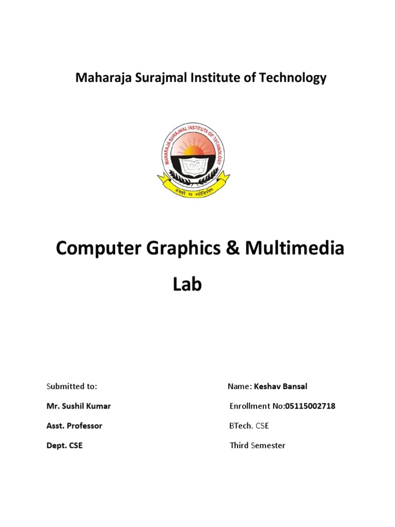 Computer Graphics & Multimedia: Maharaja Surajmal Institute of ...