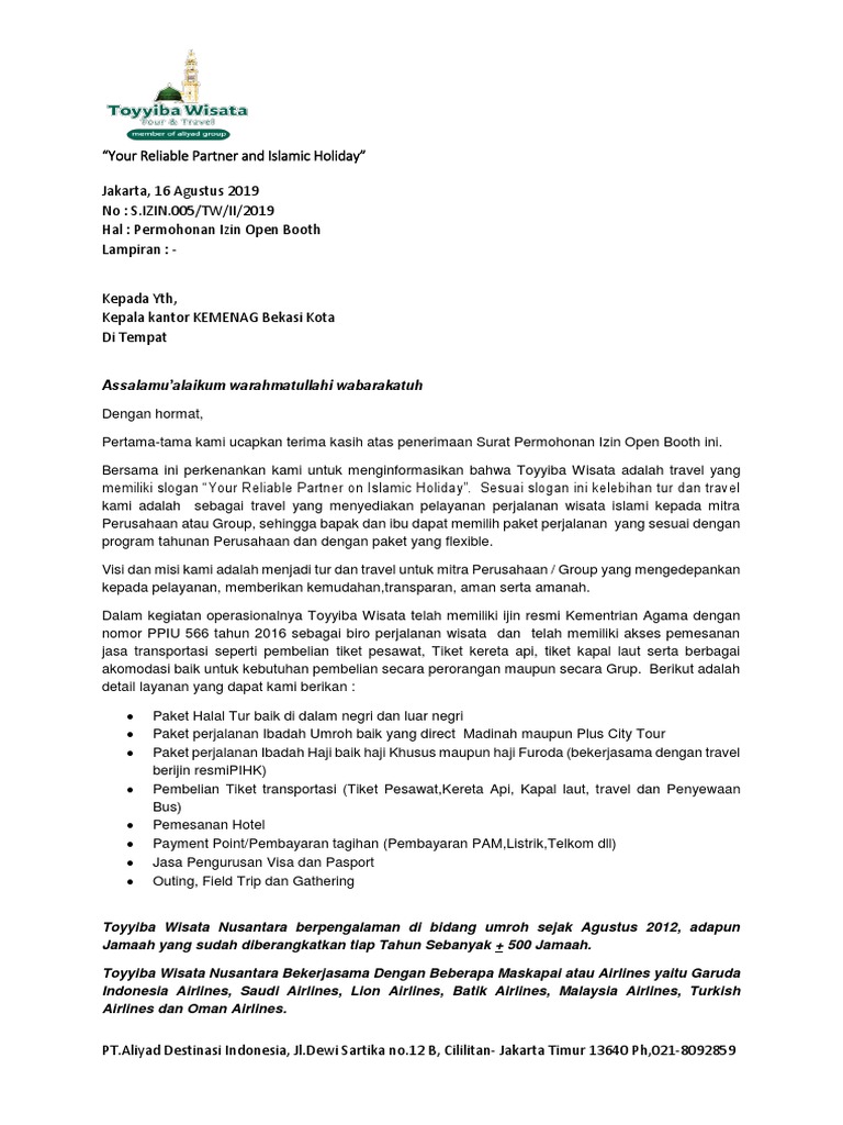 Yuk Lihat 15+ Contoh Surat Permohonan Open Booth | Contoh Surat Memo ...