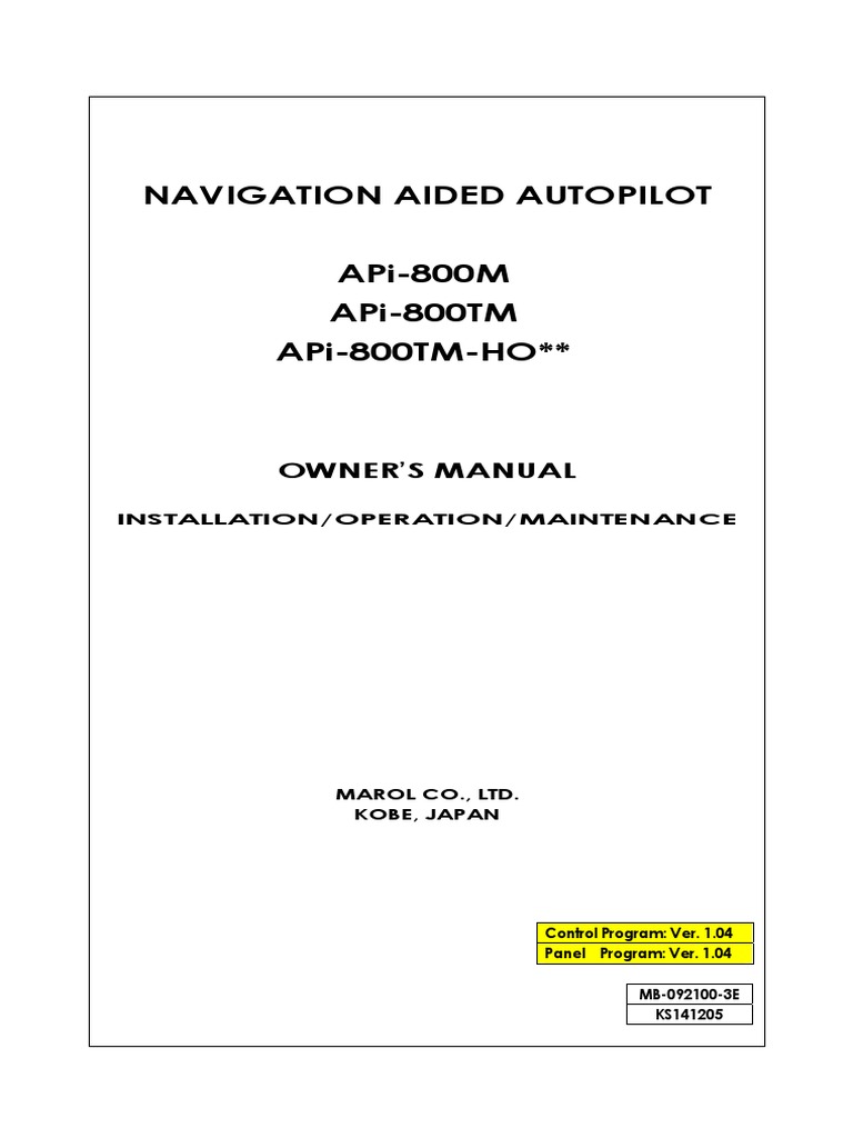 Autopilot Marol Api 800 | PDF | Compass | Electric Motor