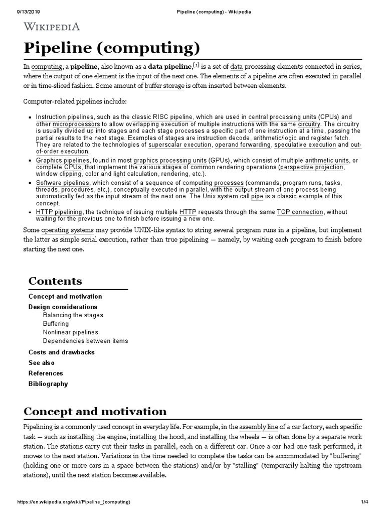 Pipeline (Computing) : Concept and Motivation Design Considerations ...