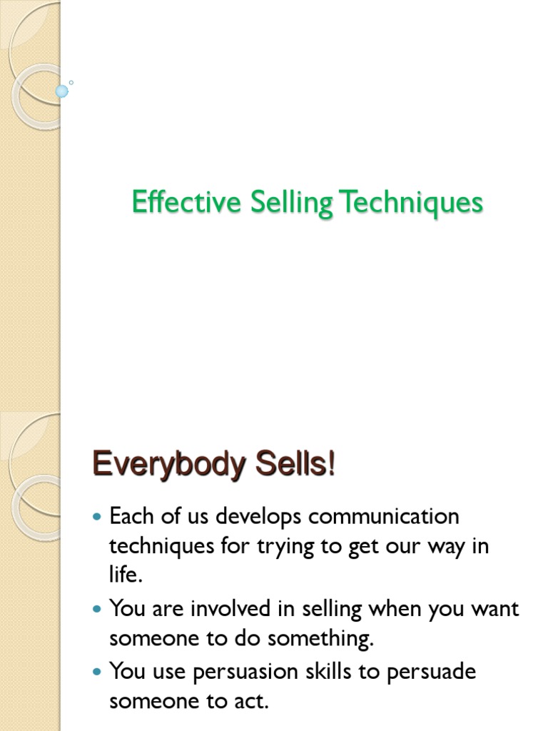 Effective Selling Techniques | PDF | Sales | Retail