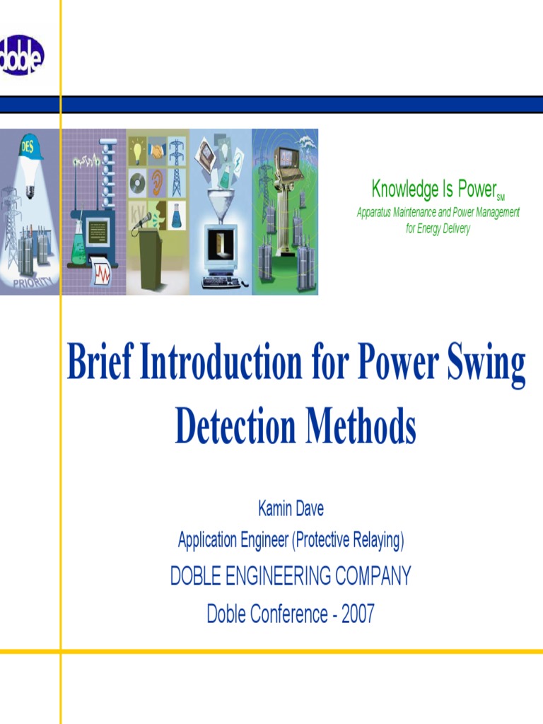 Power Swing Detection Methods Explained | PDF | Electric Power System ...