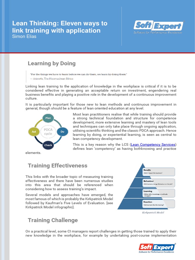 11 Ways To Link Training With Application | PDF | Scientific Method ...