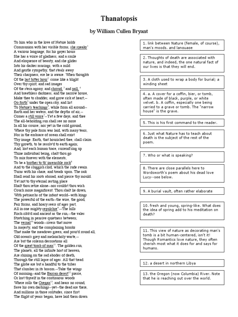Thanatopsis Poem PDF | PDF