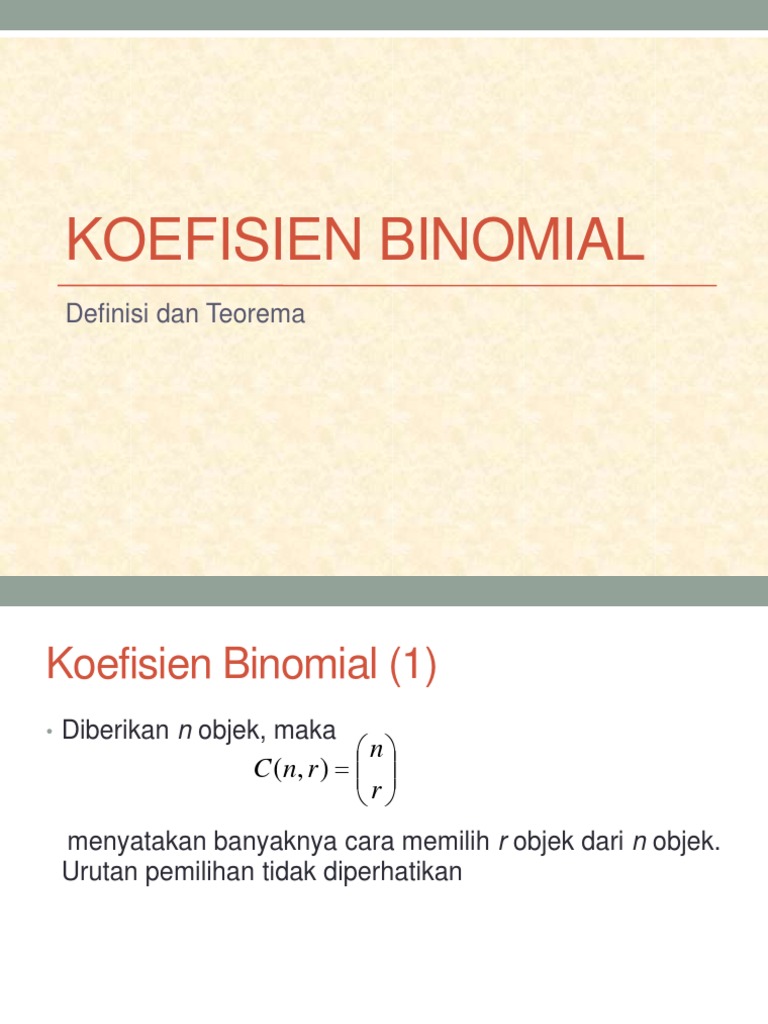 Koefisien Binomial dan Teorema | PDF