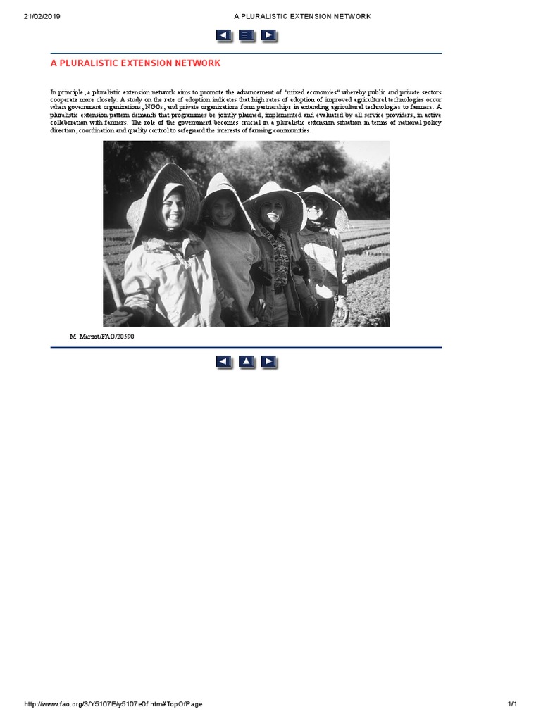 Agricultural Extension Pluralistic | PDF