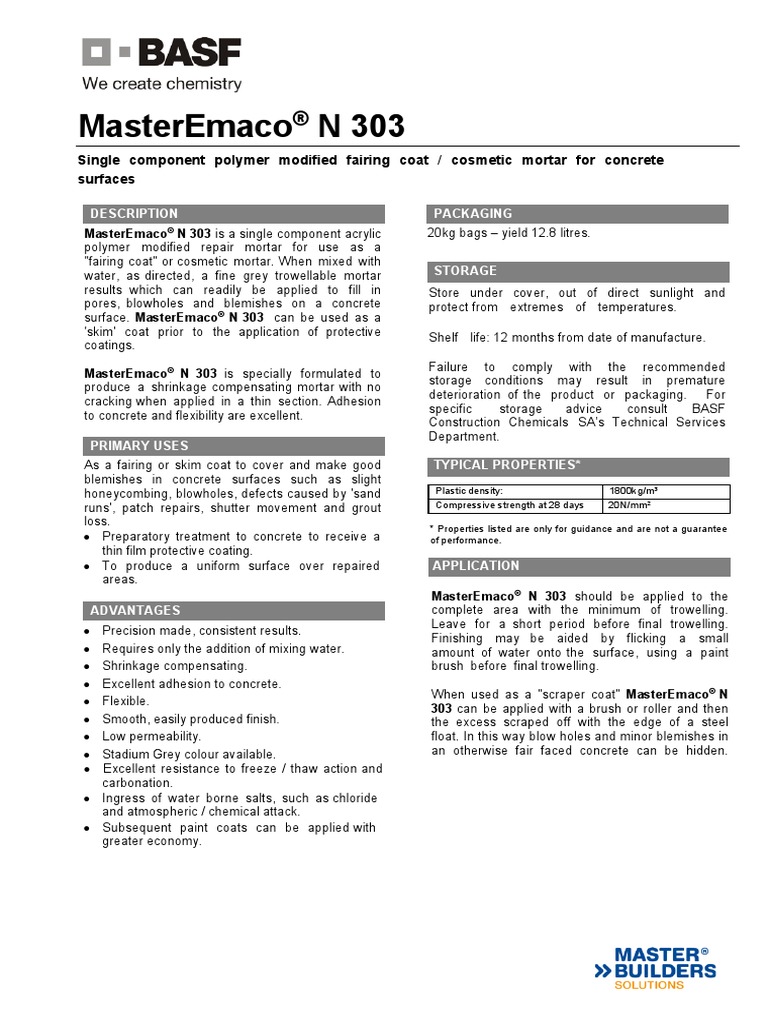 Master Emaco | PDF | Concrete | Mortar (Masonry)