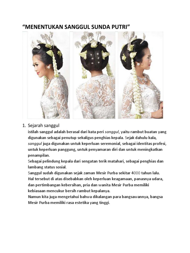 Menentukan Sanggul Sunda Putri | PDF