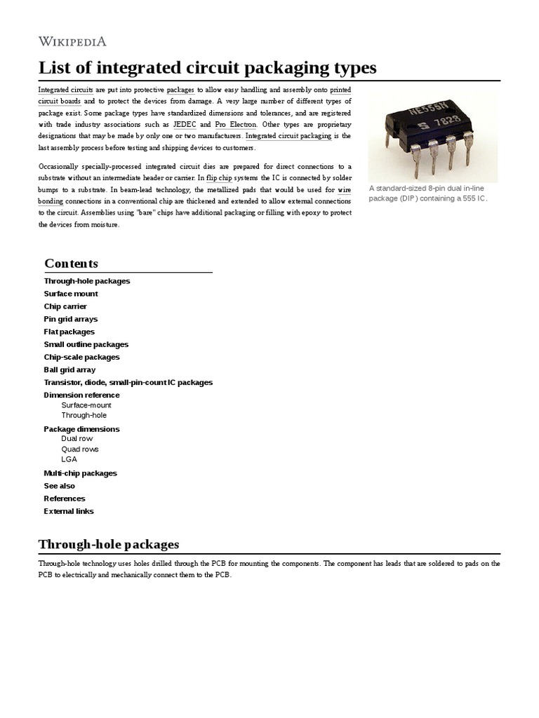 List of Integrated Circuit Packaging Types: A Standard-Sized 8-Pin Dual ...