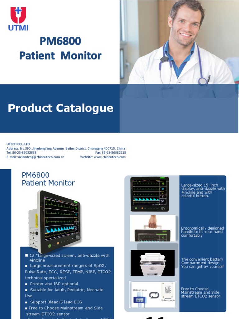 UTECH PM6800 Patient Monitor Catalog | PDF | Electrocardiography ...