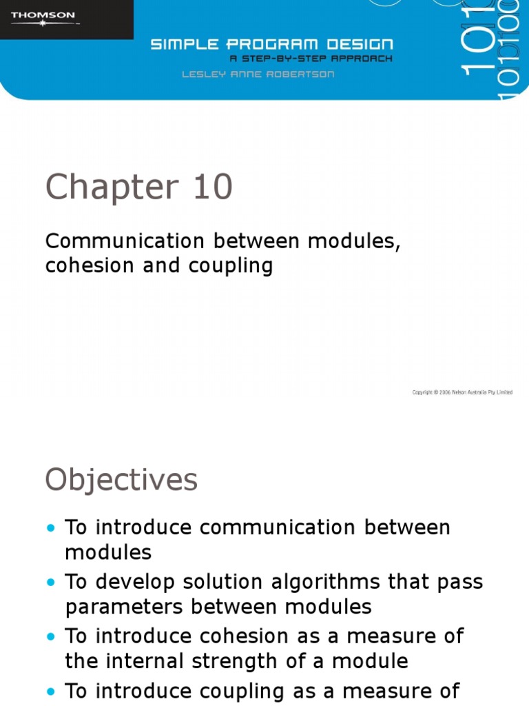 Communication Between Modules, Cohesion and Coupling | PDF | Variable (Computer Science) | Scope ...