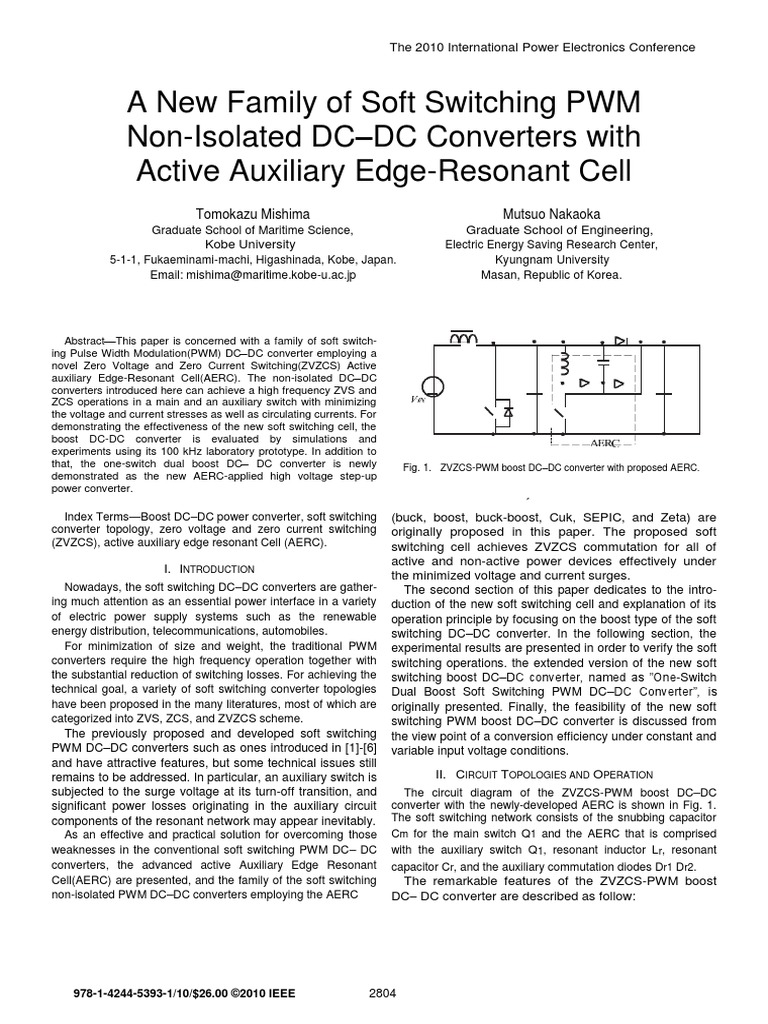 A New Family of Soft Switching PWM Non-Isolated DC - DC Converters With Active Auxiliary Edge ...