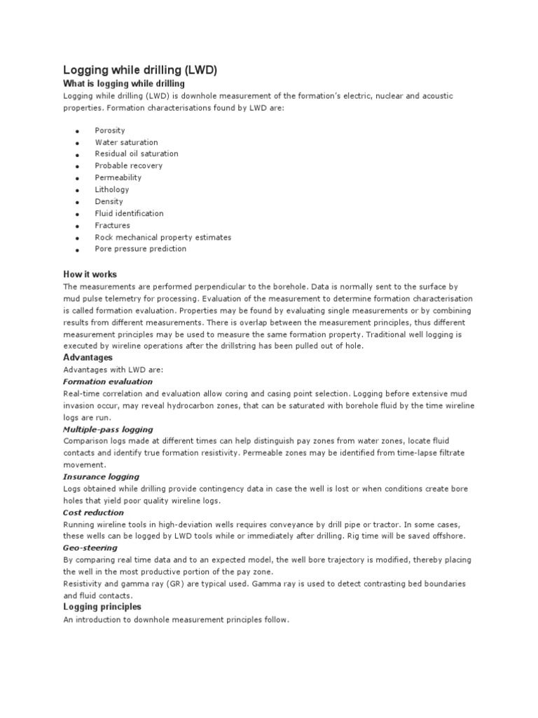 Logging While Drilling 1 | Download Free PDF | Neutron | Gamma Ray