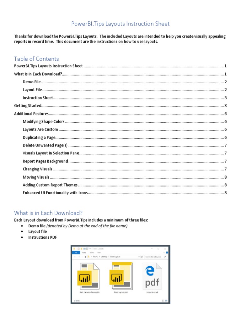 Instructions Power BI | Download Free PDF | Page Layout | Icon (Computing)