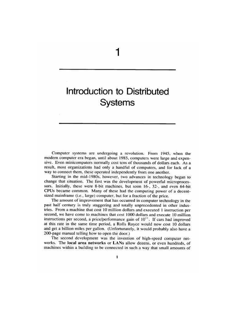 Andrew S. Tanenbaum - Distributed Operating Systems (1994) PDF | PDF