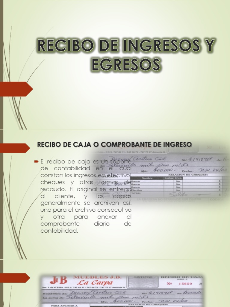 Recibo de Ingresos y Egresos (Doc Mercantiles) | PDF | Cheque ...