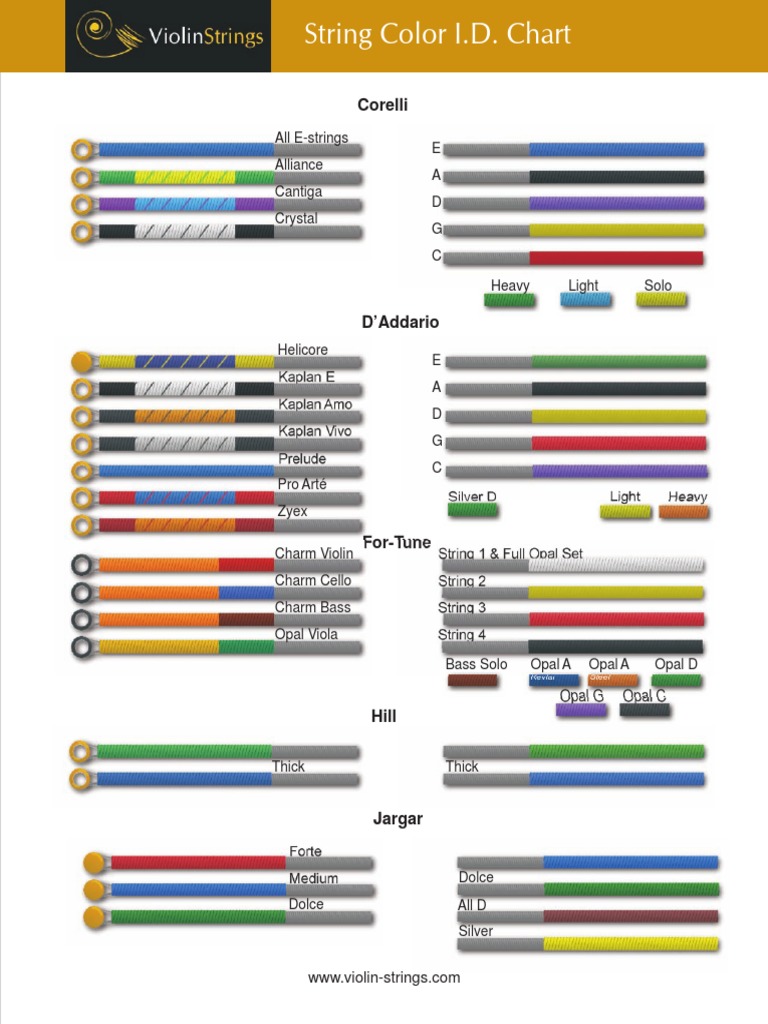 String Color I.D. Chart Title | PDF | Music Technology | Bowed Instruments