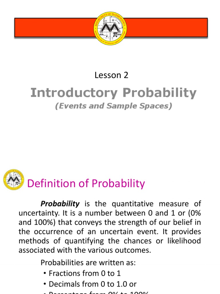 Introductory Probability: Lesson 2 | PDF | Probability | Randomness