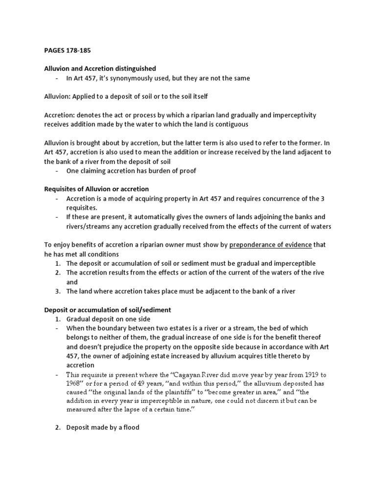 PAGES 178-185 Alluvion and Accretion Distinguished | PDF | River | Stream