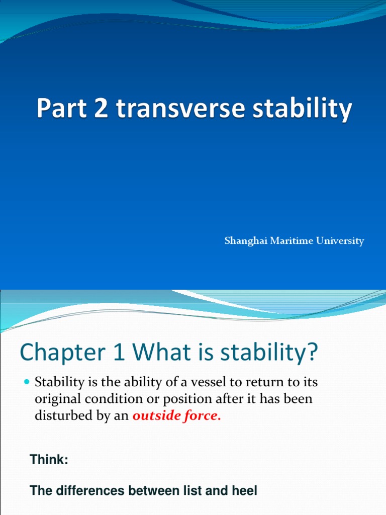Chapter 2 Stability-New | PDF | Buoyancy | Ships