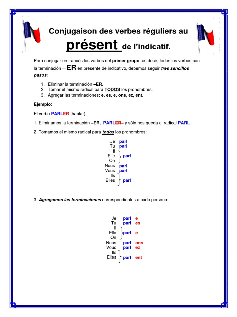Conjugaison Des Verbes Reguliers Au Present | PDF | Conjugación ...