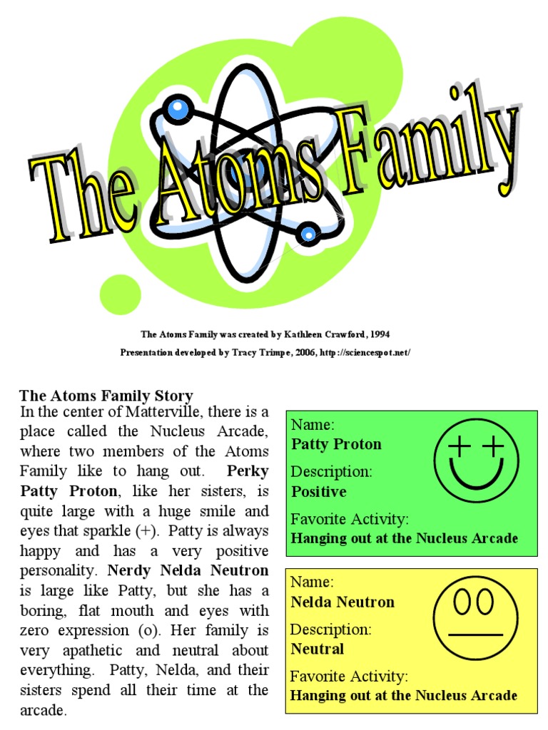 The Atoms Family Was Created by Kathleen Crawford, 1994 | PDF | Atoms ...