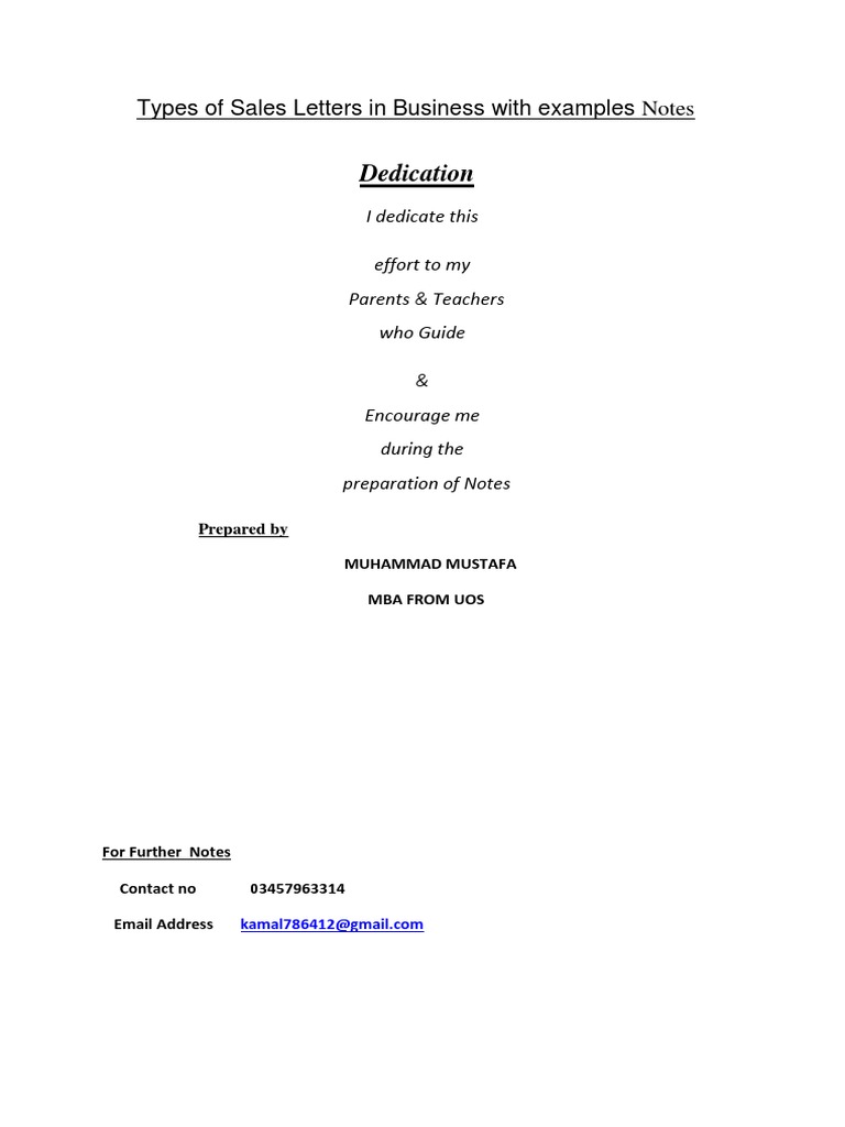 Types of Sales Letters in Business With Examples | PDF | Sales | Coupon