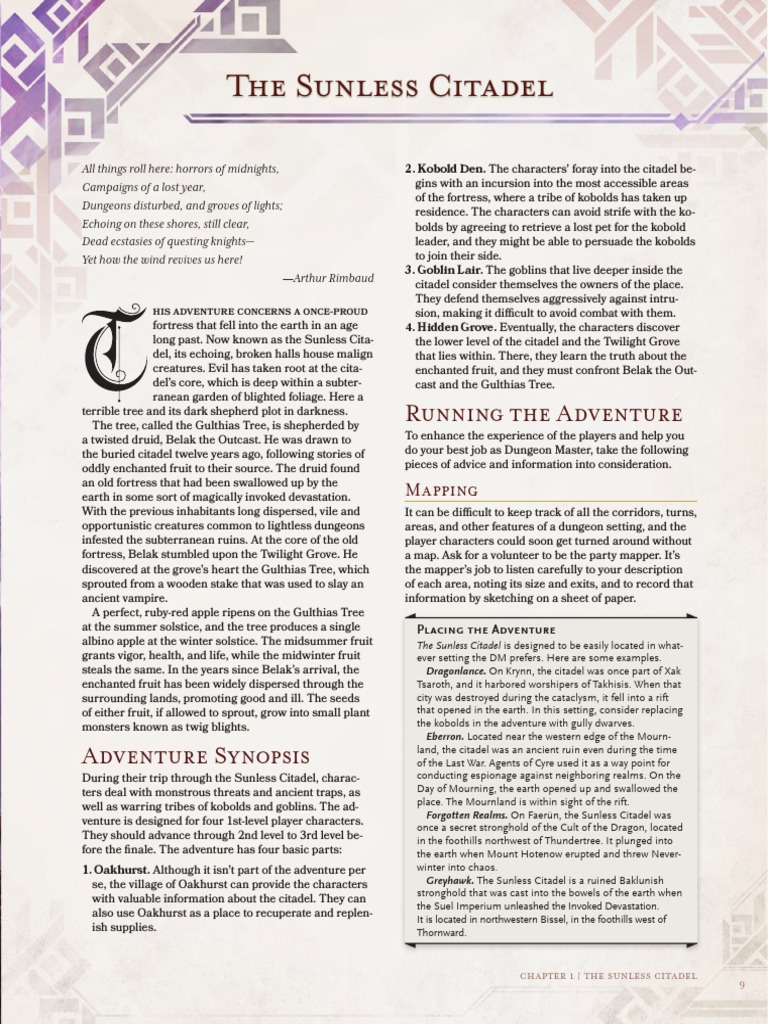 Sunless Citadel | PDF | Dungeons & Dragons | Fantasy Role Playing Games