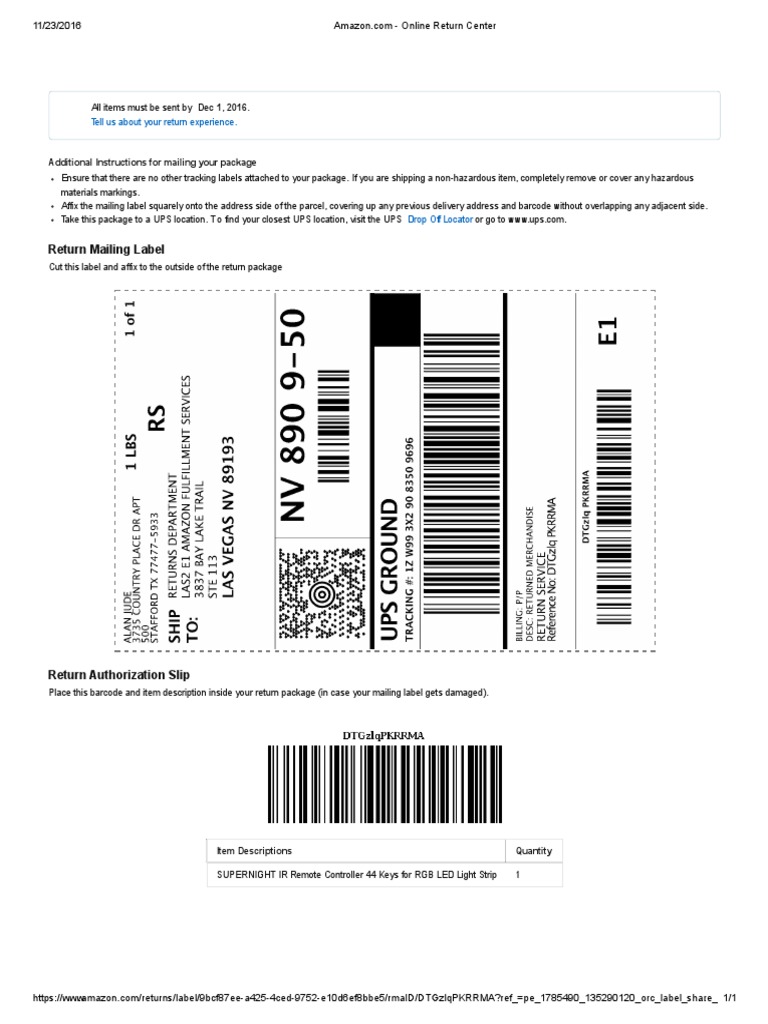 Online Return Center PDF | PDF
