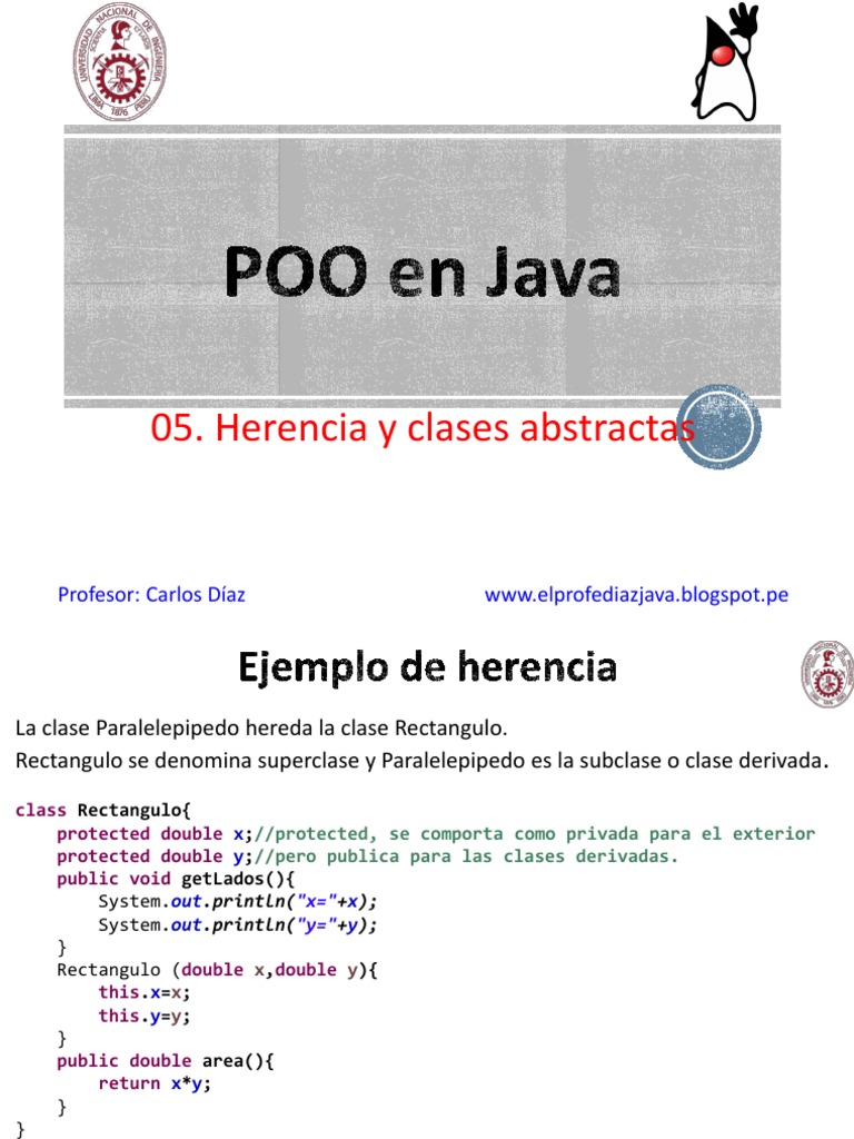 POO Java Clase 05 - Herencia | Descargar gratis PDF | Herencia (Programación Orientada a Objetos ...