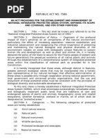 Ra 7586 - Nipas Act of 1992 | PDF | Protected Area | Resource