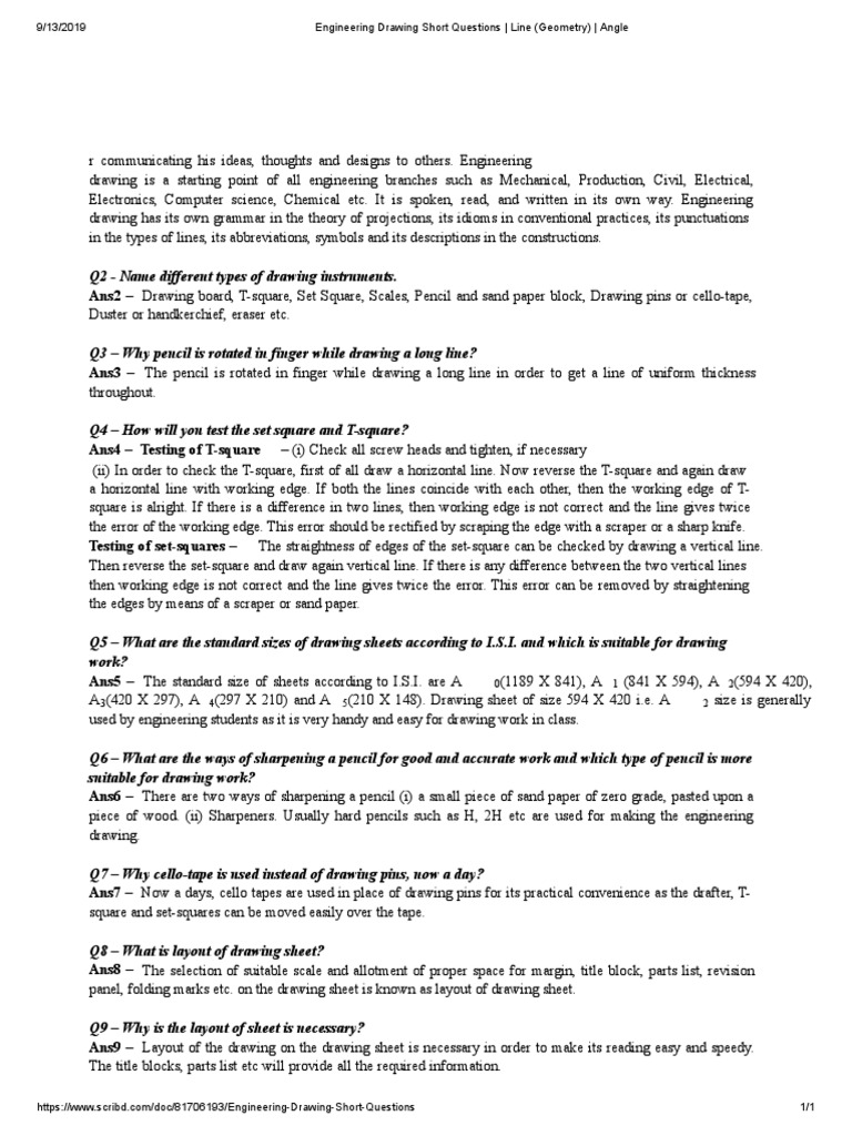 Engineering Drawing Basics and Techniques | PDF | Drawing | Engineering