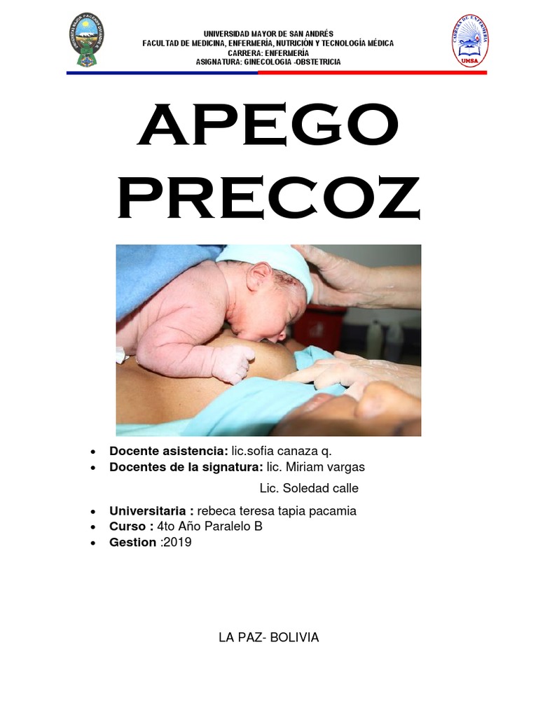 Apego Precoz | PDF | Teoría de apego | La leche materna
