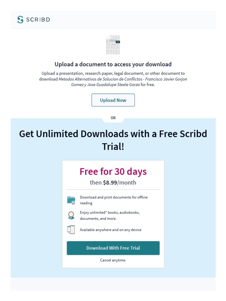 Get Unlimited Downloads With A Free Scribd Trial! | PDF