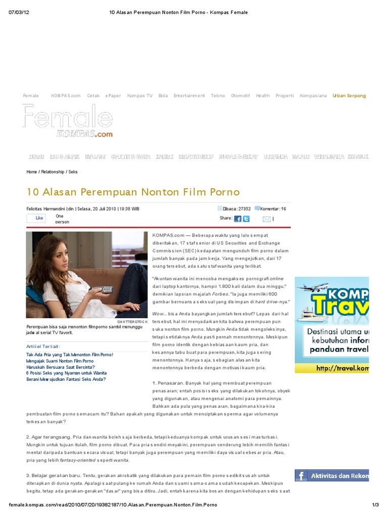 10 Alasan Perempuan Nonton Film Porno - Kompas Female | PDF