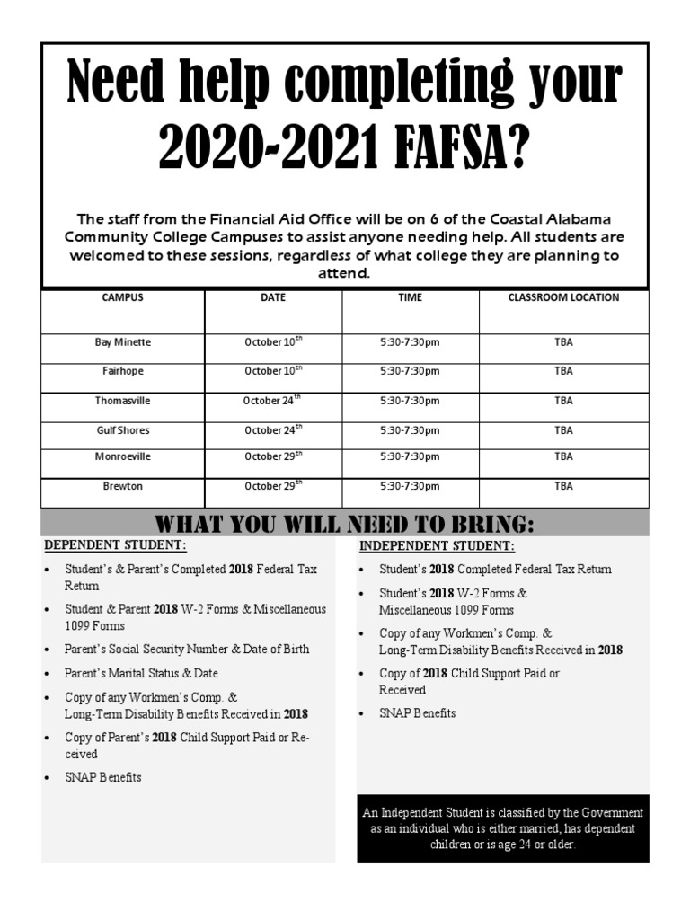 Fafsa Flyer 2020-2021 | PDF