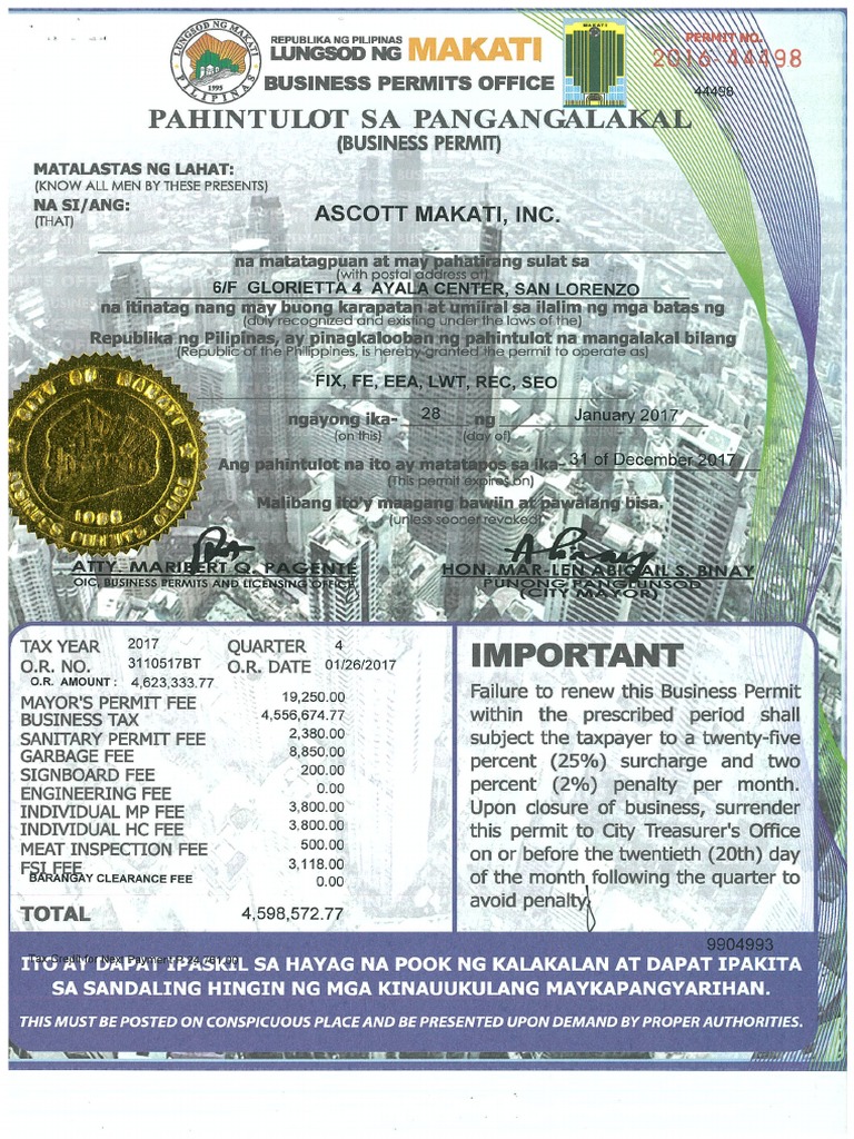 Business Permit 2017 AMI | PDF