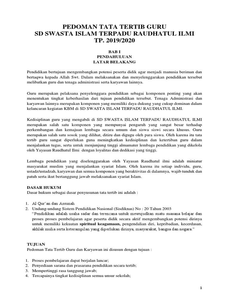 Pedoman Tata Tertib Guru | PDF | Karier & Perkembangan